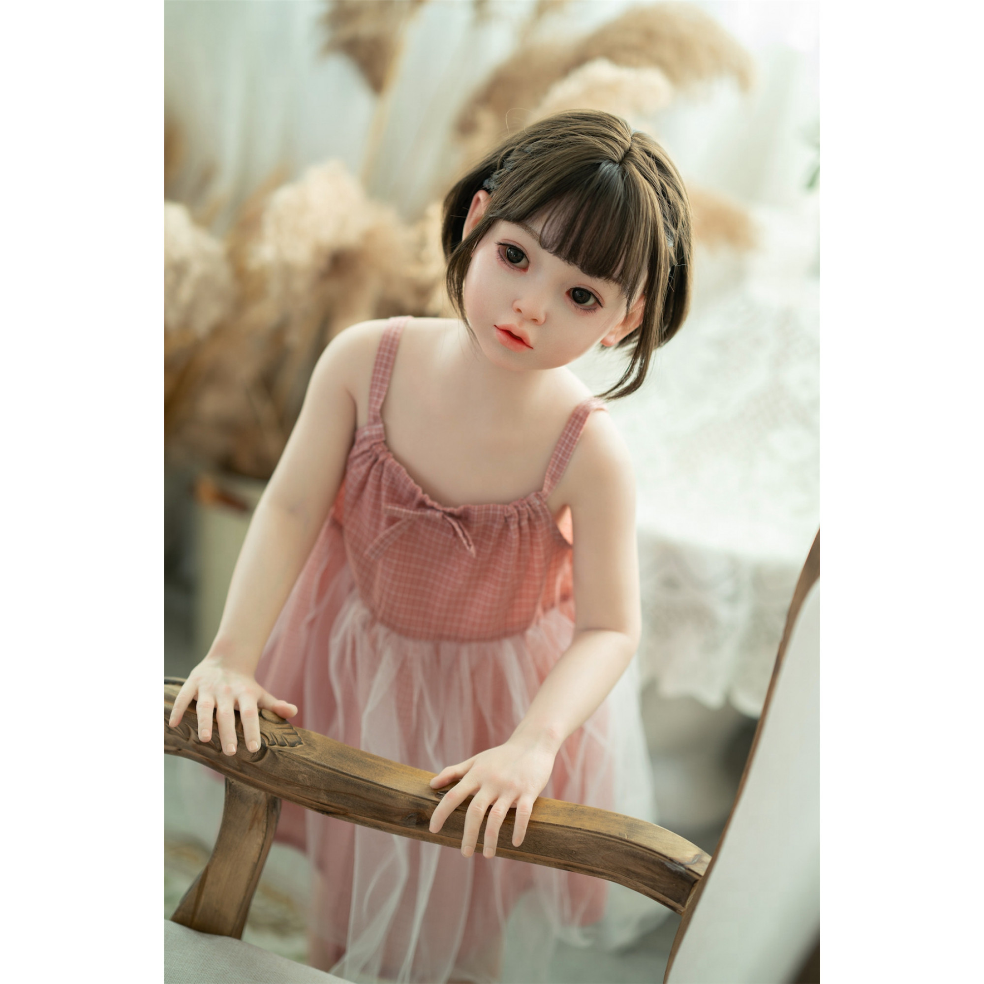 ZELEX 110cm GB58-1 Head Flat Chest Realistic Doll Full Body silicone